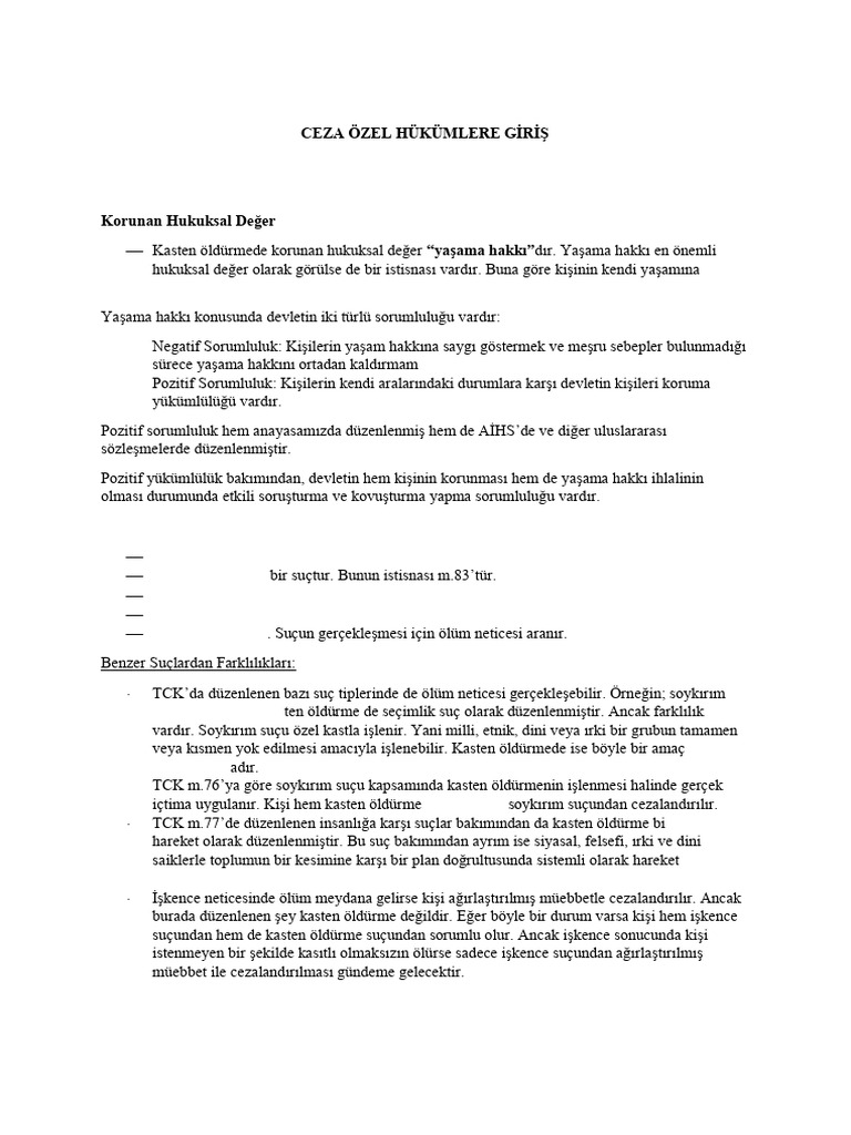 Ceza Genel Ders Notu 2. Dönem | PDF