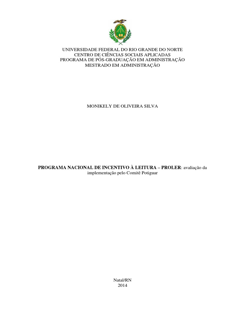 Programa Nacional de Incentivo A Leitura | PDF