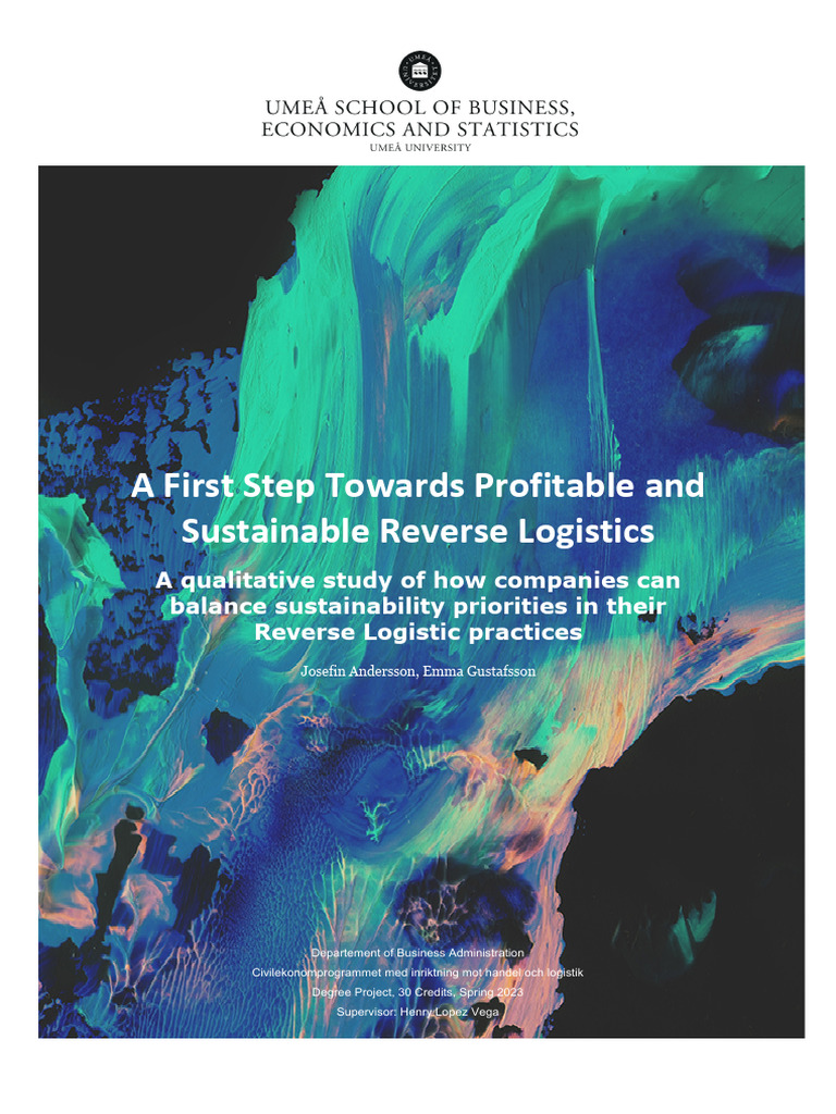 A First Step Towards Profitable and Sustainable Reverse Logistics | PDF