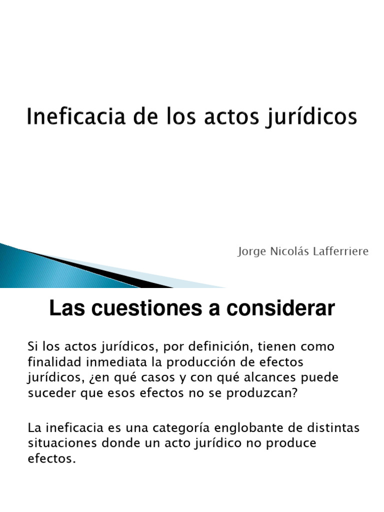 Ineficacia de Los Actos Juridicos | PDF