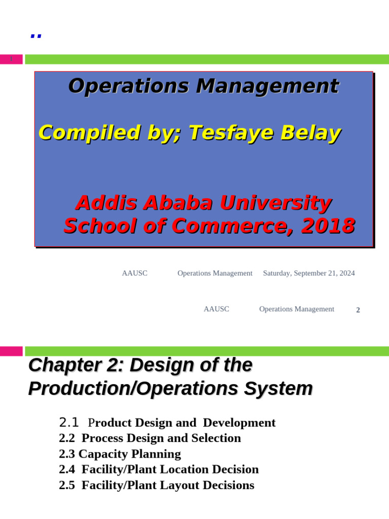 Operations Management PPT | PDF