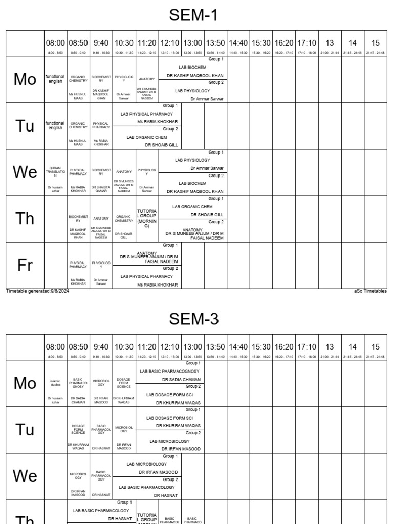 V2 - Final File - Classwise - Semester-I - 20224 | PDF