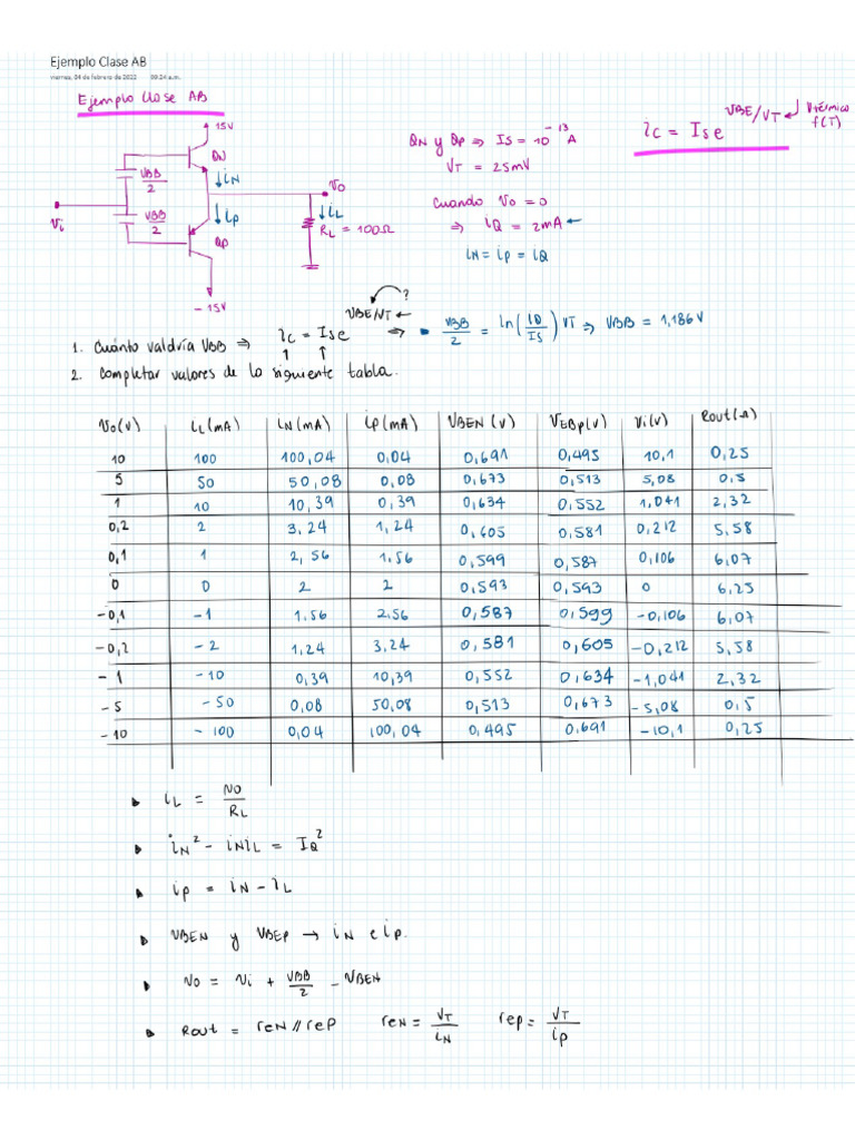 Ejemplo Clase AB | PDF