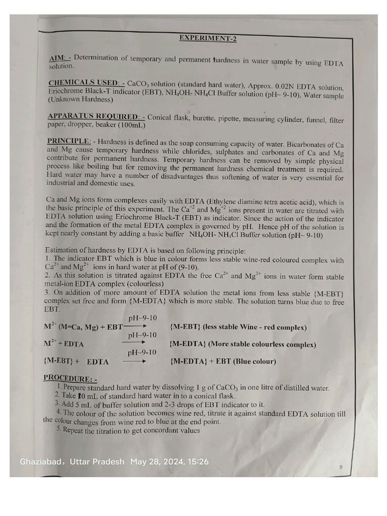 Experiment No-6 Chemistry Lab | PDF