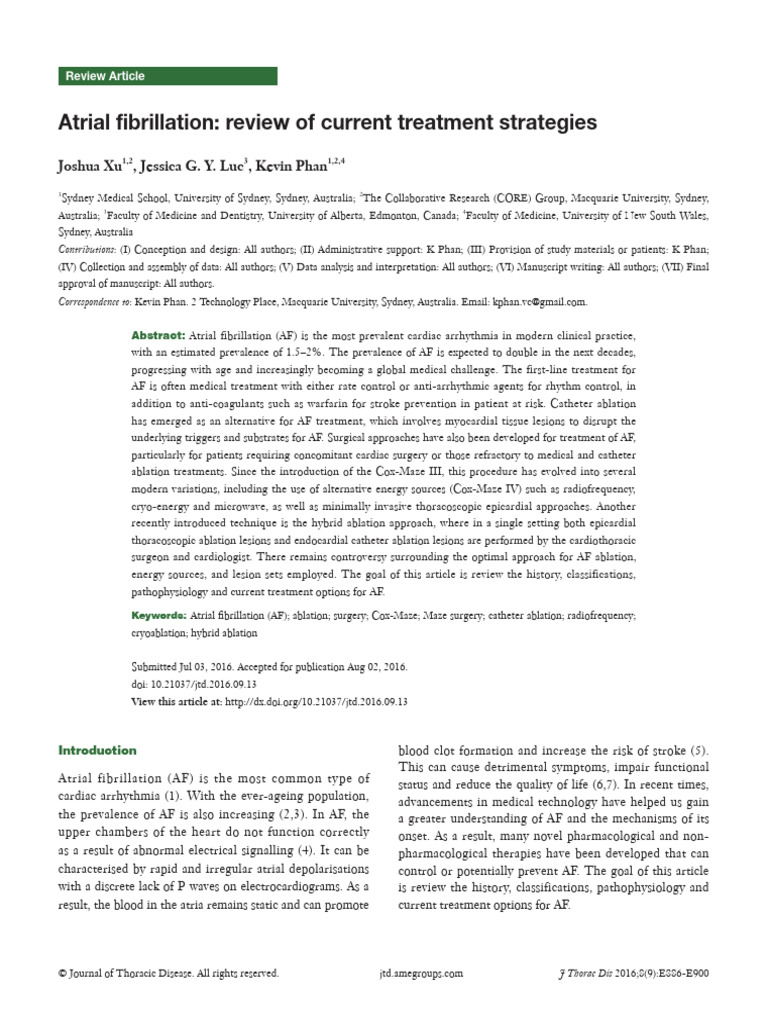 Atrial Fibrillation Treatment Strategies | PDF