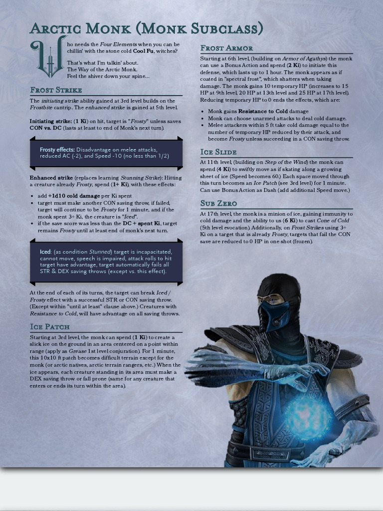 Way of the Arctic Monk _ GM Binder | PDF