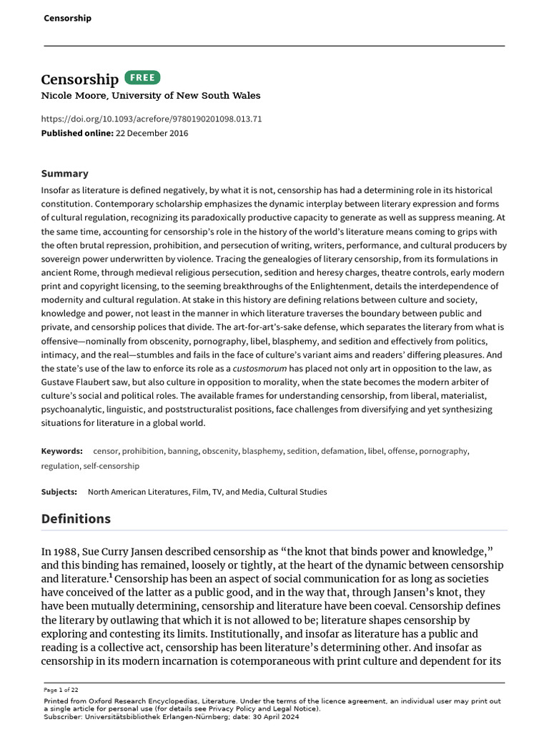 Censorship | PDF