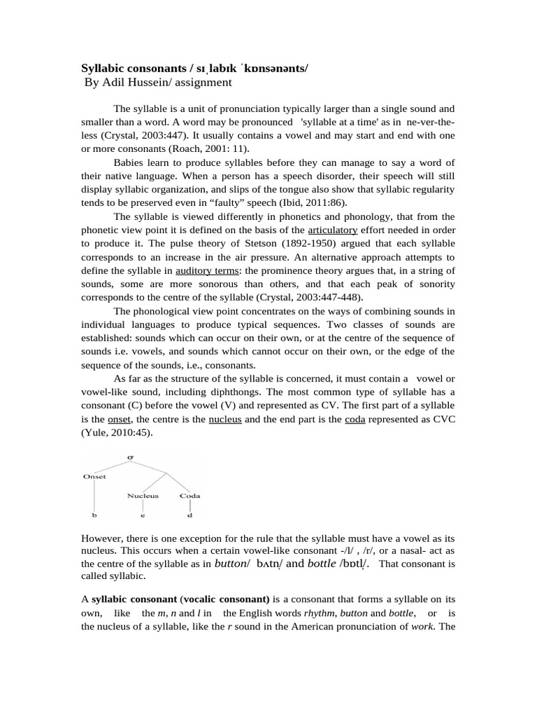 Syllabic Consonants | PDF