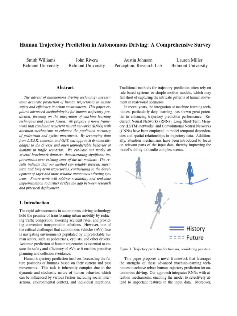 Human Trajectory Prediction For Autonomous Driving | PDF