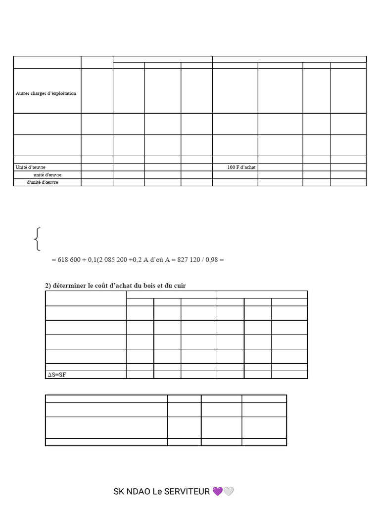 (SK NDAO) Corr Examen Compta Ana Sem1 - 2023 | PDF