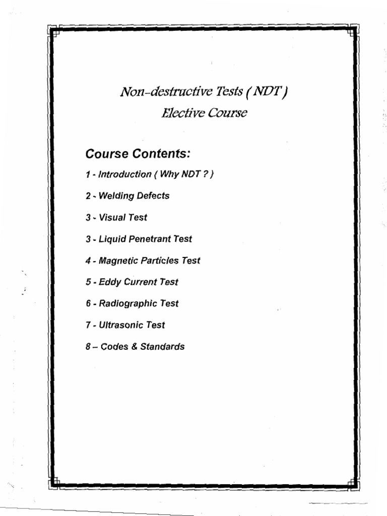 NDT Summer Notes | PDF