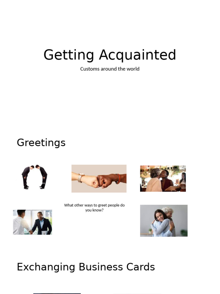 Getting Acquainted | PDF