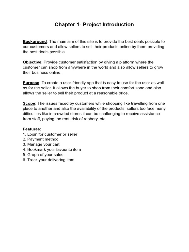 Chapter 1 - Project Introduction | PDF