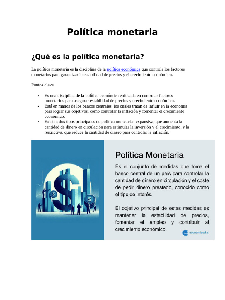 Política Monetaria | PDF
