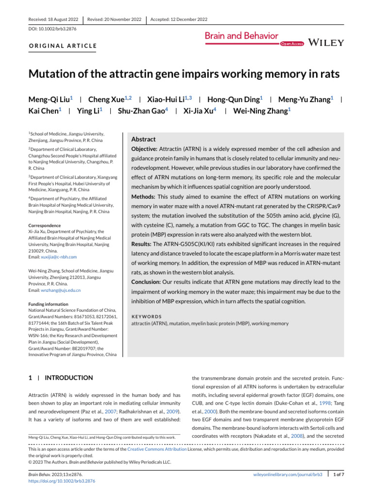 Mutation of The Attractin Gene | PDF