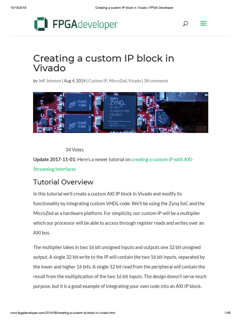 Creating a Custom IP Block in Vivado - مهم | PDF