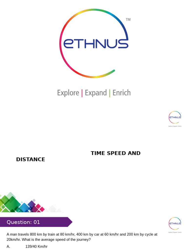 Time Speed and Distance | PDF