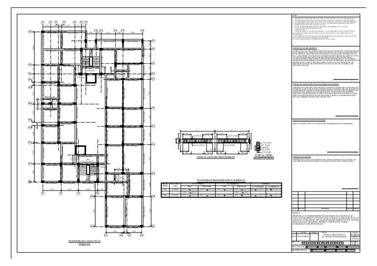 Tie Beam Drawing (Block-K) | PDF