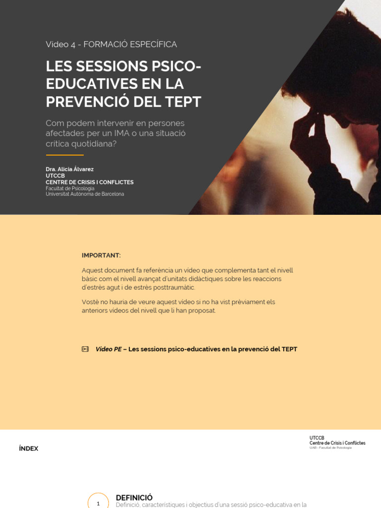 Les Sessions Psico-Educatives en La Prevenció Del Tept | PDF