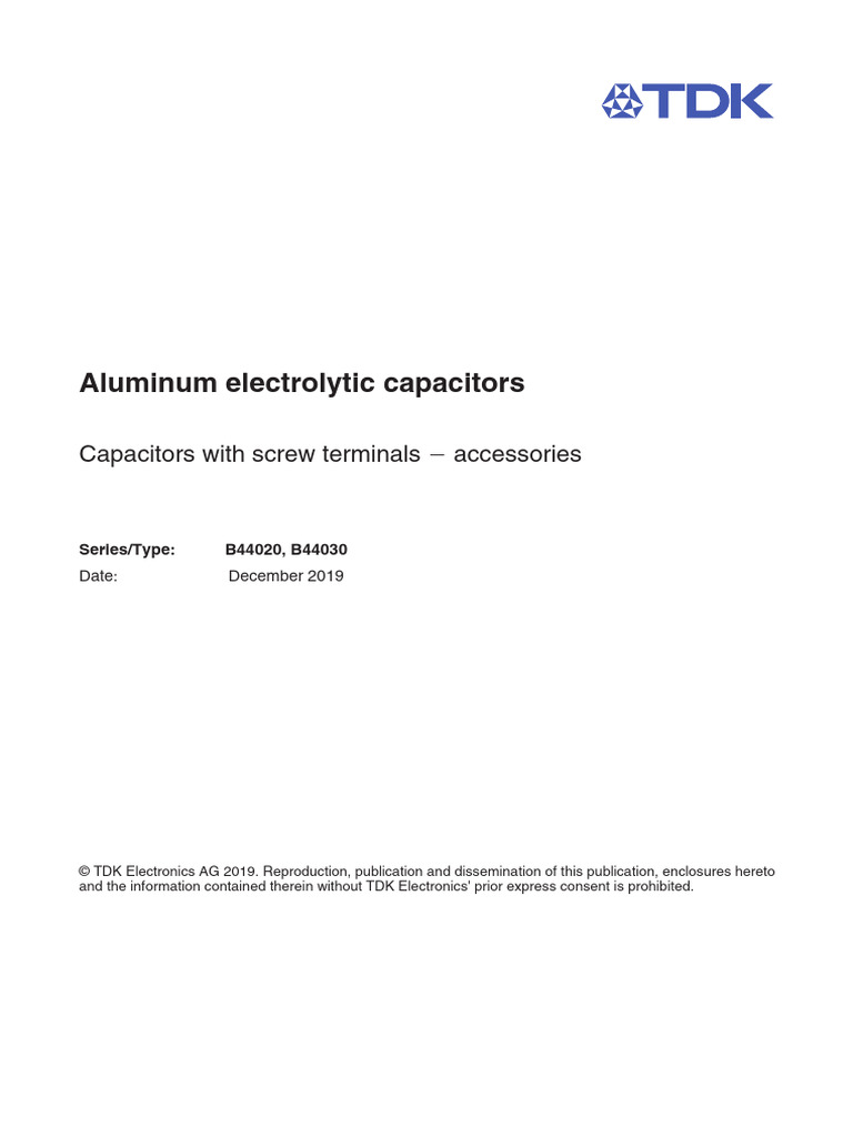 Aluminum Electrolytic Capacitors: Capacitors With Screw Terminals ...