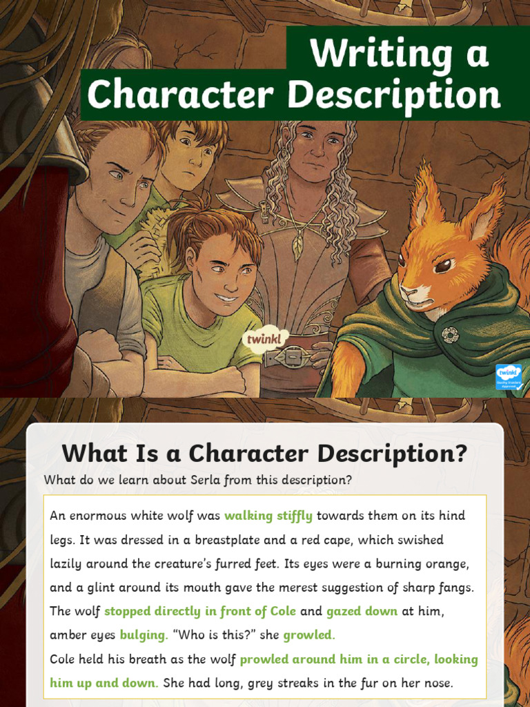 Writing A Character Description PowerPoint | PDF