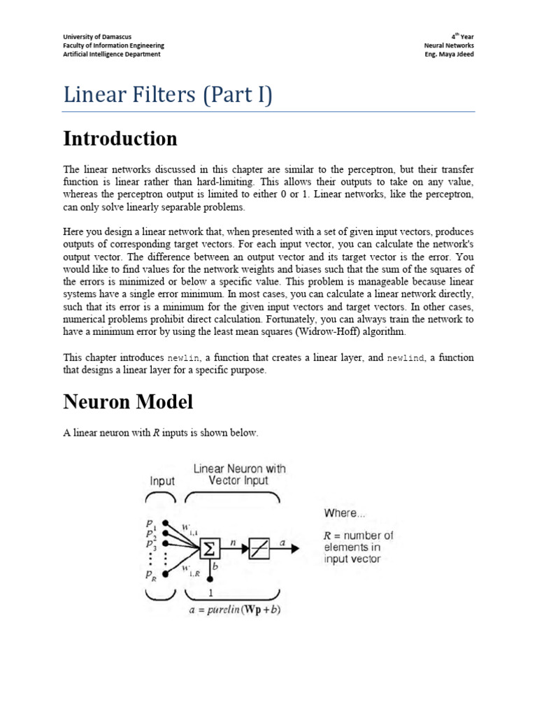 Linear Filters-I | PDF