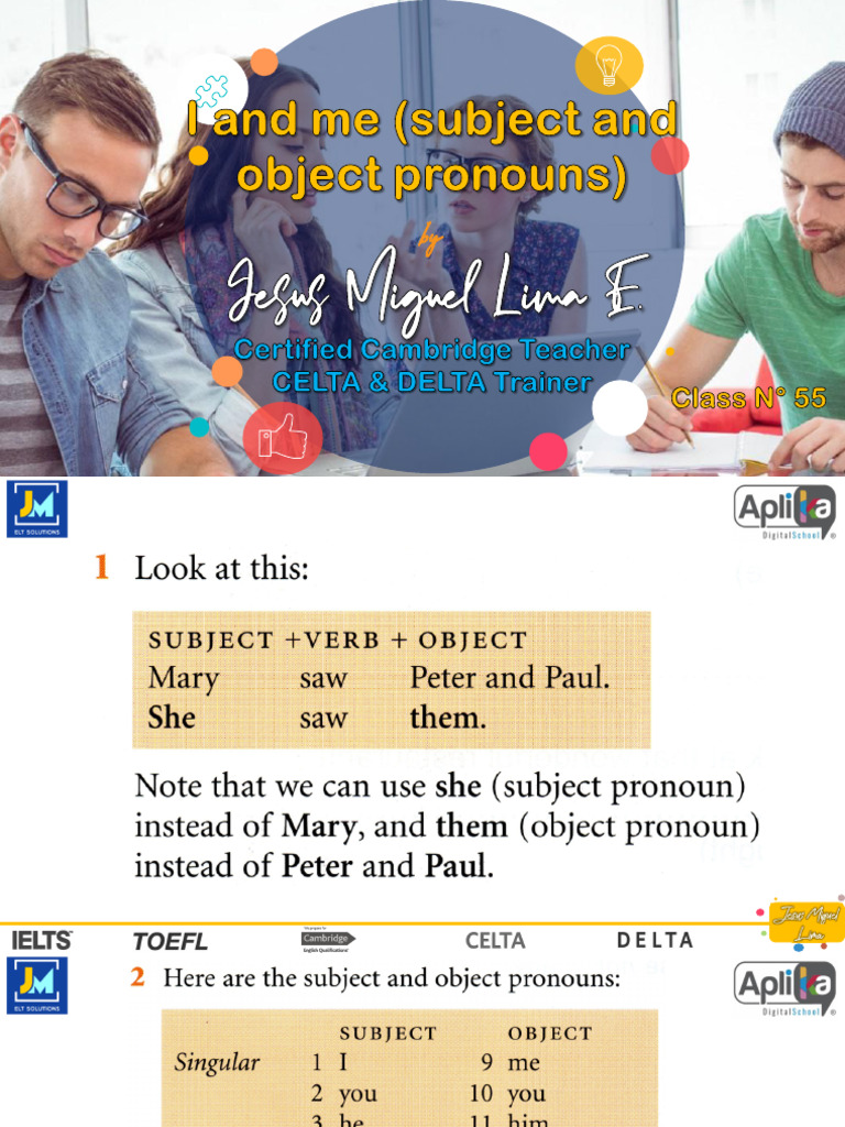 DAY 55 - I and Me (Subject and Object Pronouns) | PDF