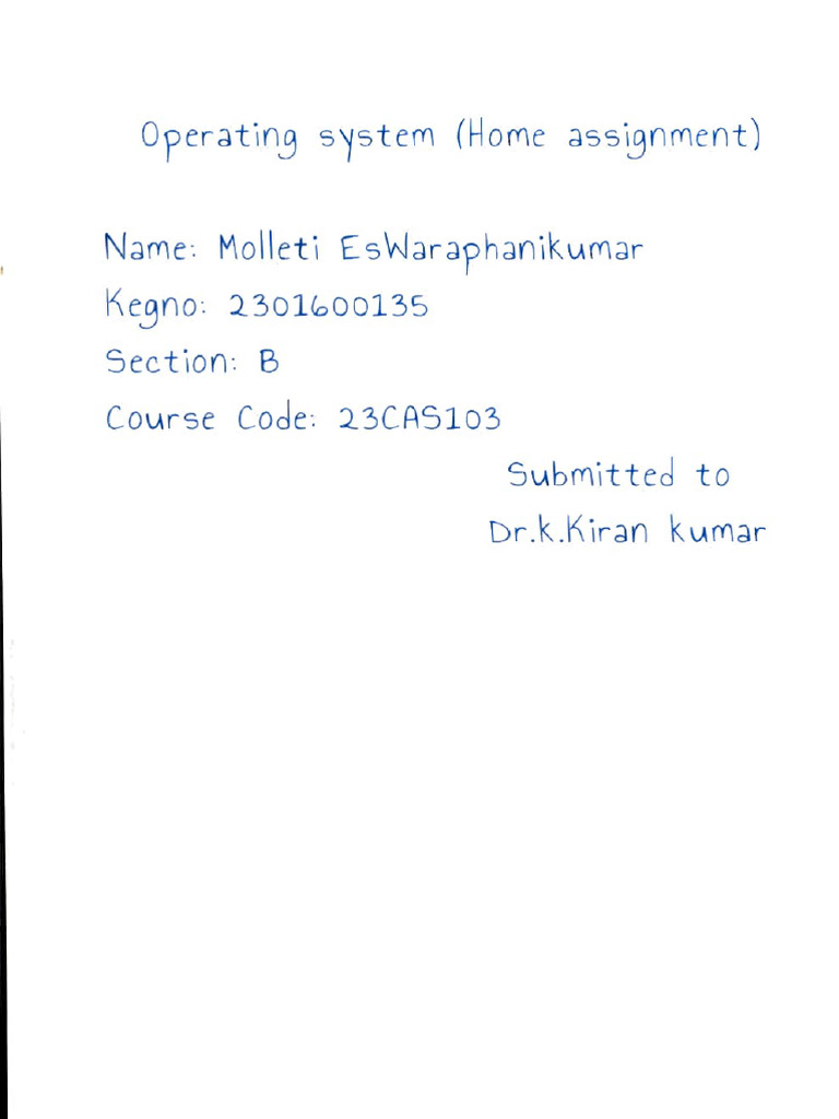 Os Home Assignment | PDF