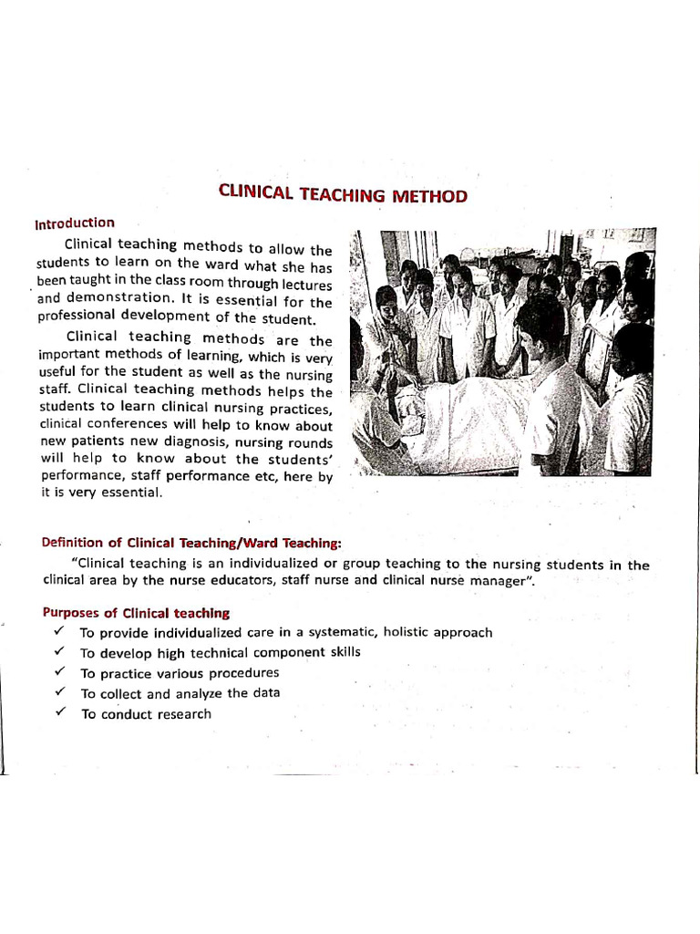 Nursing Education Clinical Teaching Methods | PDF