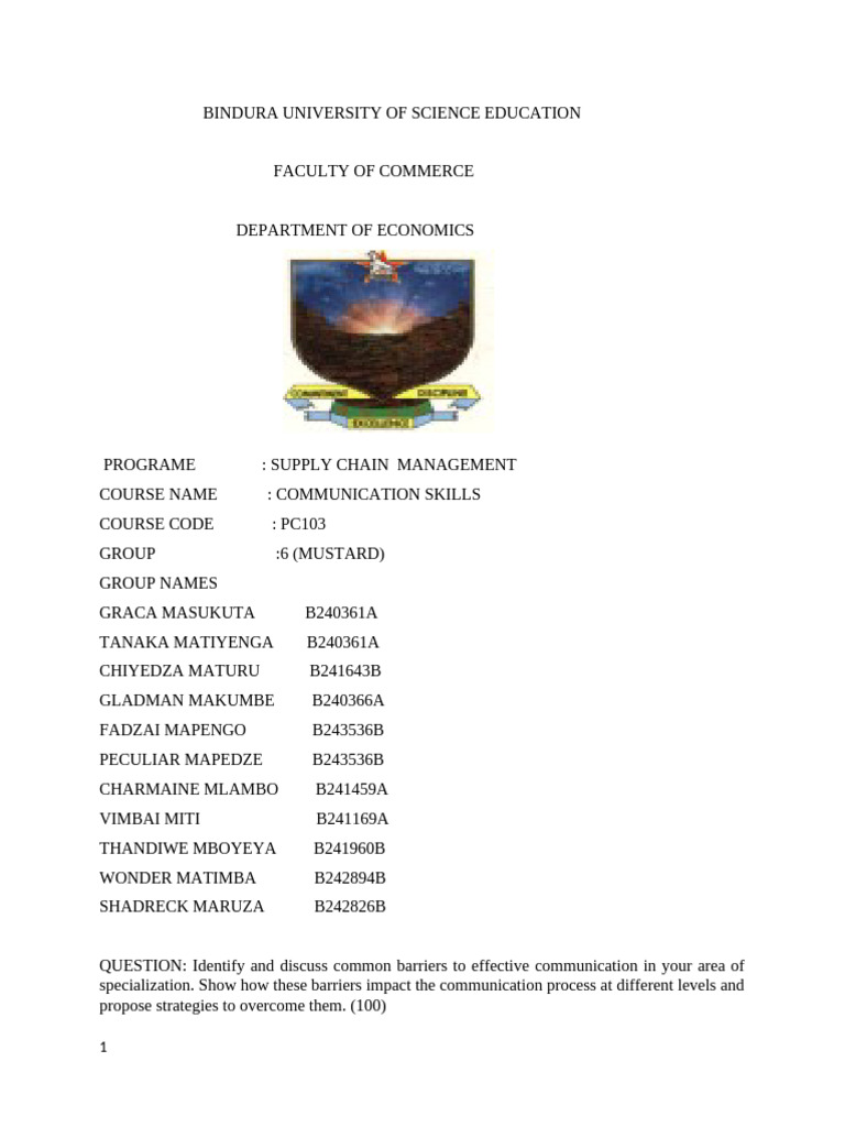 Group 6 Assignment Pc103 | PDF