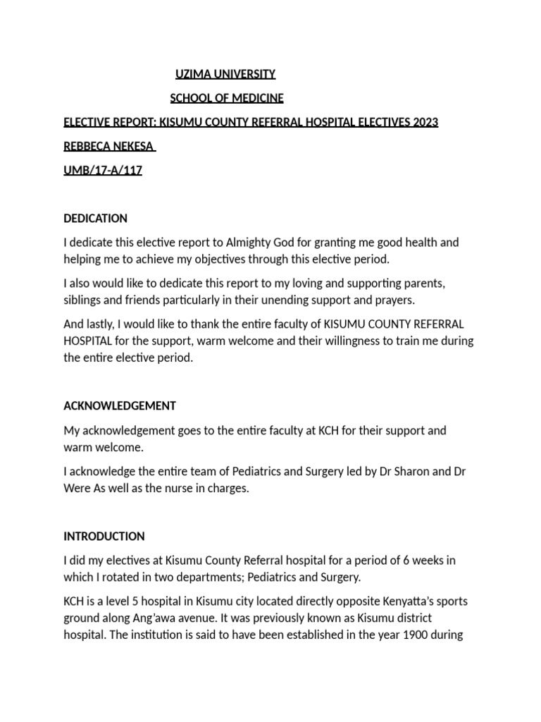 Electives Report | PDF