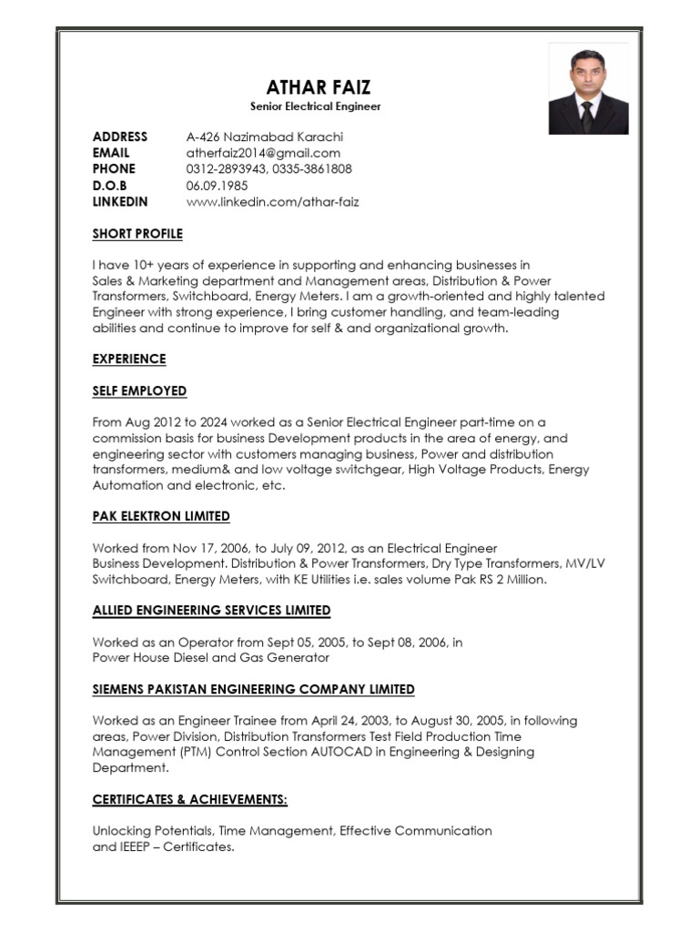 Athar Faiz CV gu | PDF