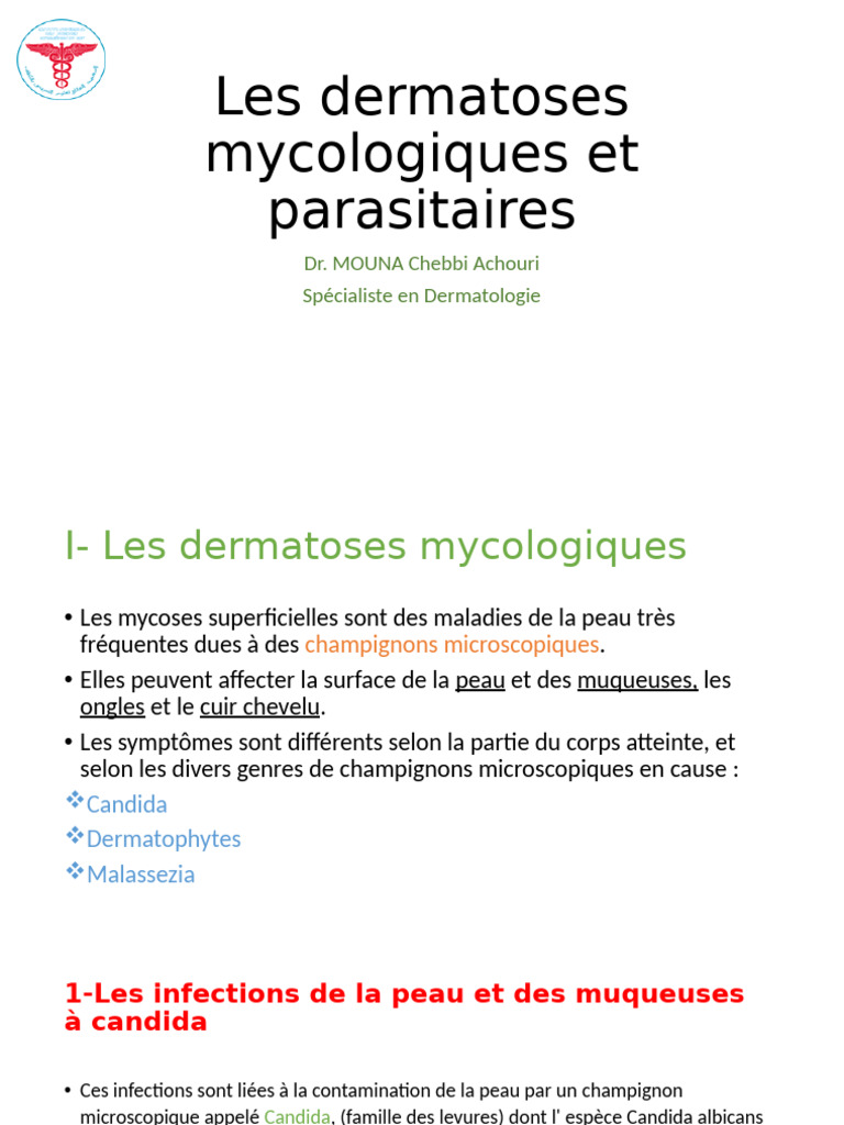 Les Dermatoses Mycologiques Et Parasitaires | PDF