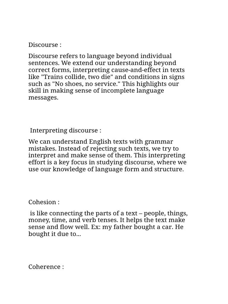 Discourse Notes | PDF