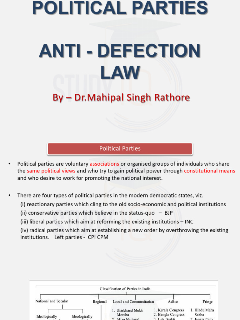 Political Parties & Anti-Defection Law | PDF