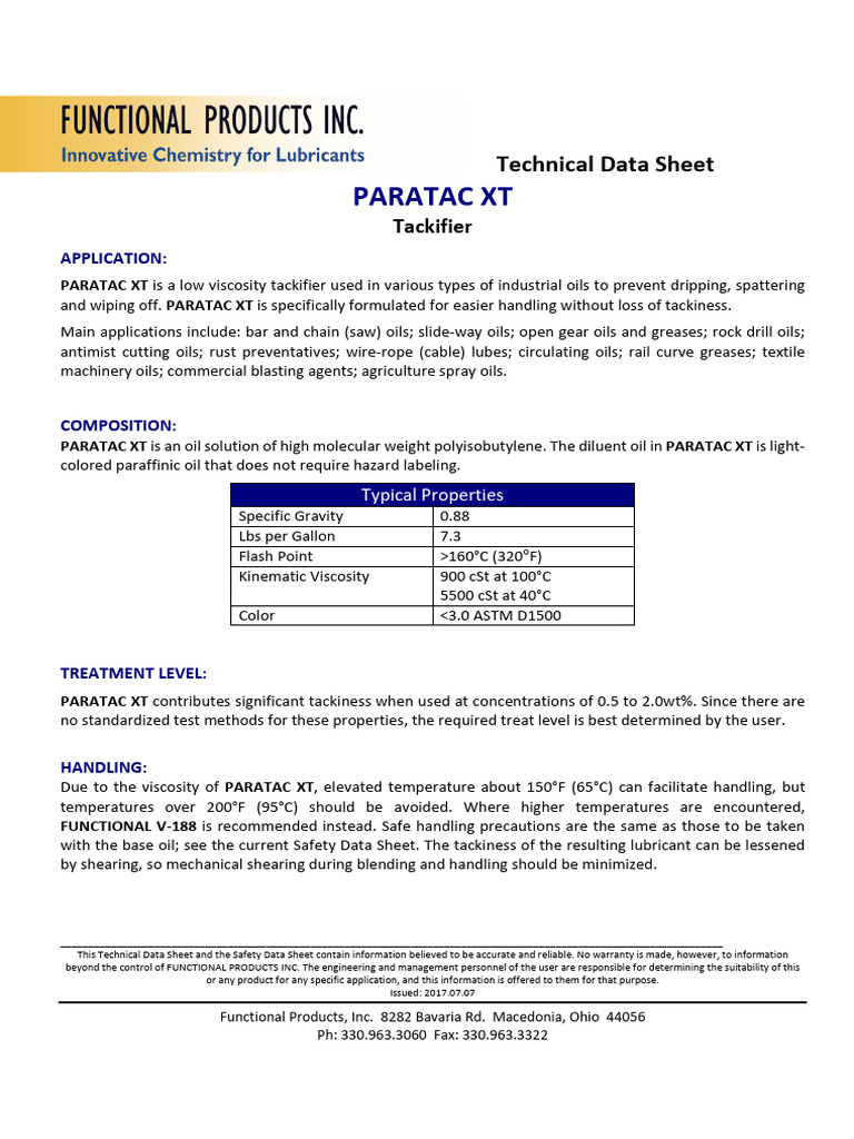 Paratac XT - Tds - 2017-07 - GB | PDF
