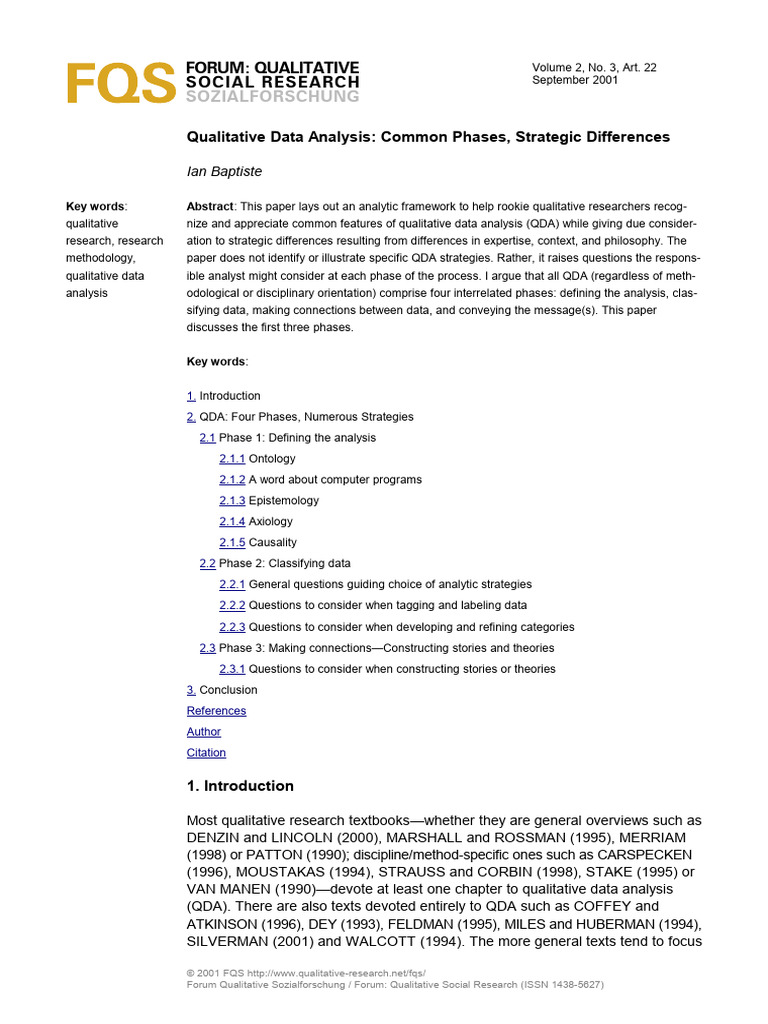Qualitative Data Analysis Common Phases Strategic | PDF