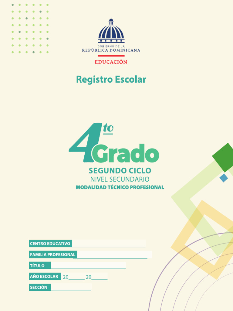 m8P9 2024 Registro de 4to Grado Nivel Secundario Etppdfpdf | PDF