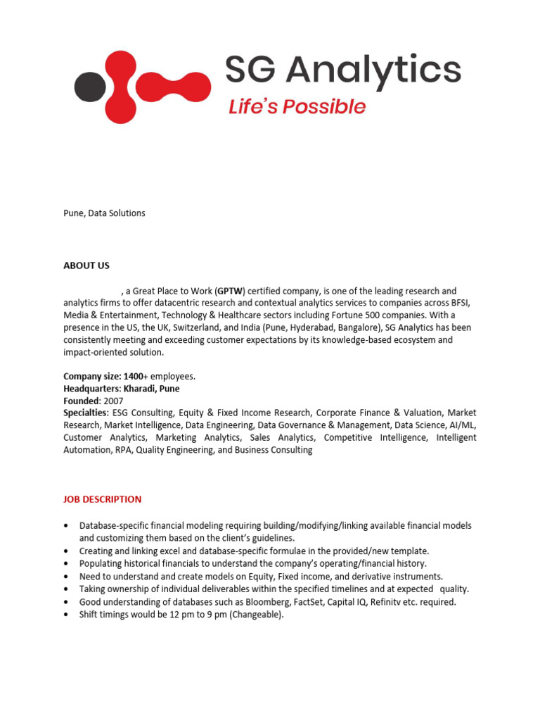 SG - Associate Analyst | PDF