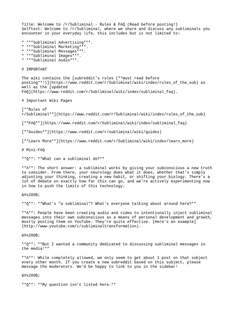 Subliminal Posts | PDF