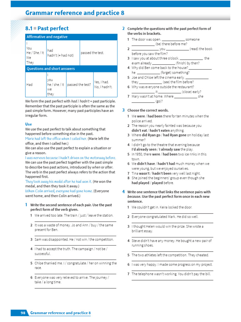 Unit 8 grammar reference | PDF
