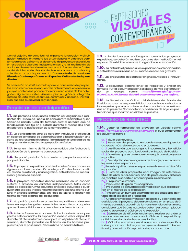 Convocatoria Expresiones Visuales ContemporÃ¡neas 2024 | PDF