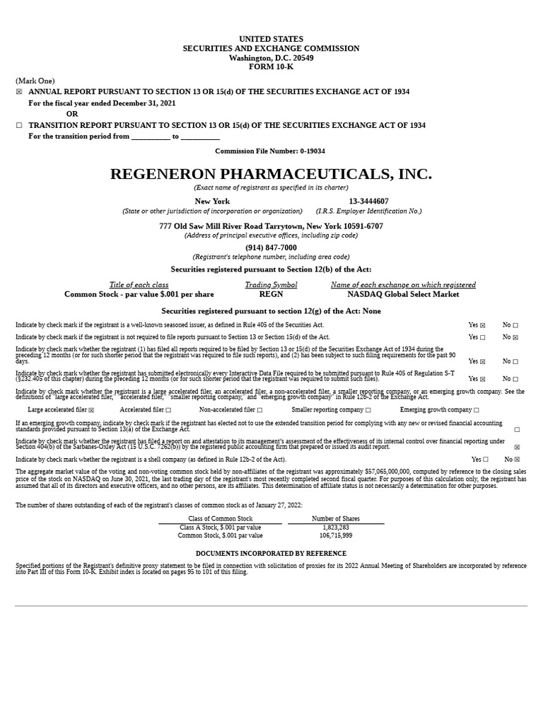 Regeneron 2021 | PDF Regeneron 2021 | PDF