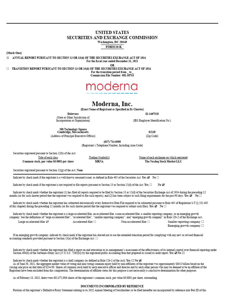 Moderna 2021 | PDF
