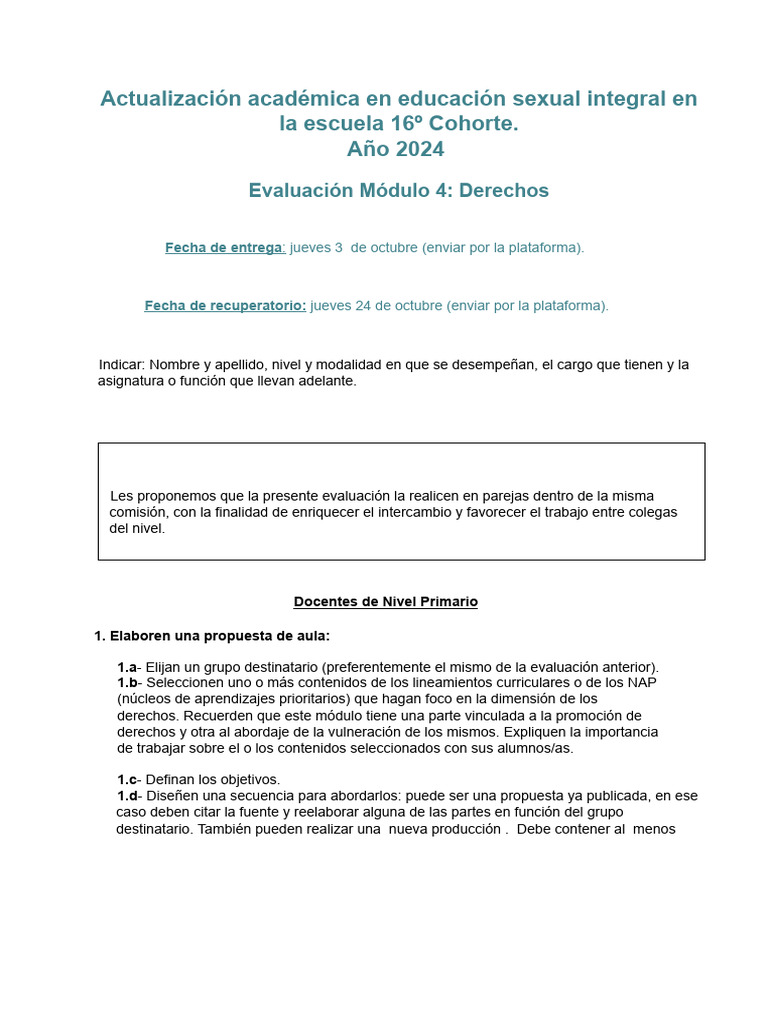 Evaluación Nivel Primario 2024 - Módulo 4 | PDF | Evaluación | Educación primaria