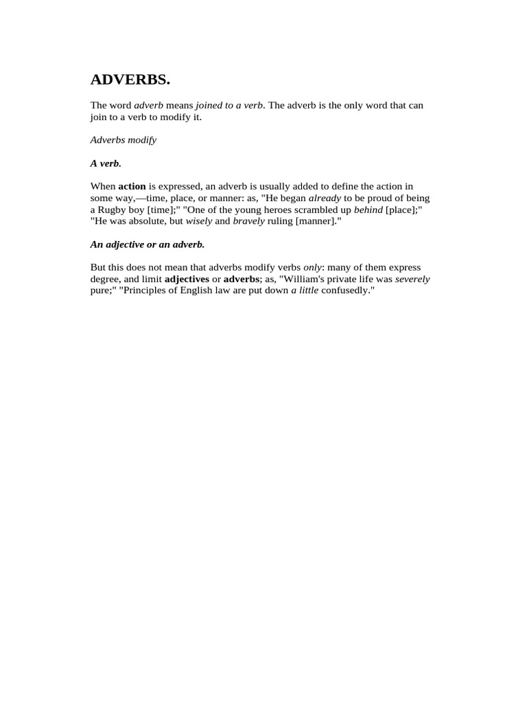 TYPES OF WORDS - Adverbs | PDF