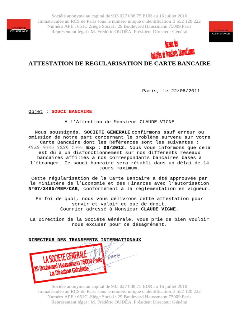 Lettre de Ma Banque | PDF
