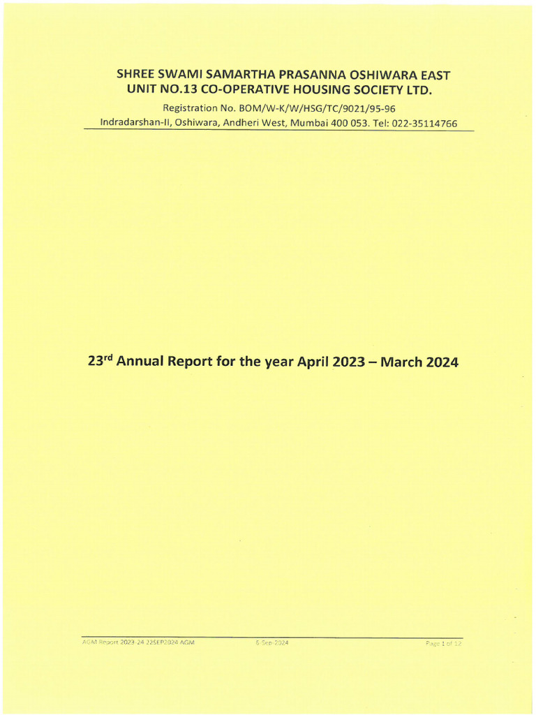 Annual Report For FY 2023-24 | PDF