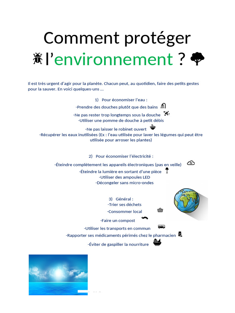 Affiche Comment Protéger L'environnement | PDF