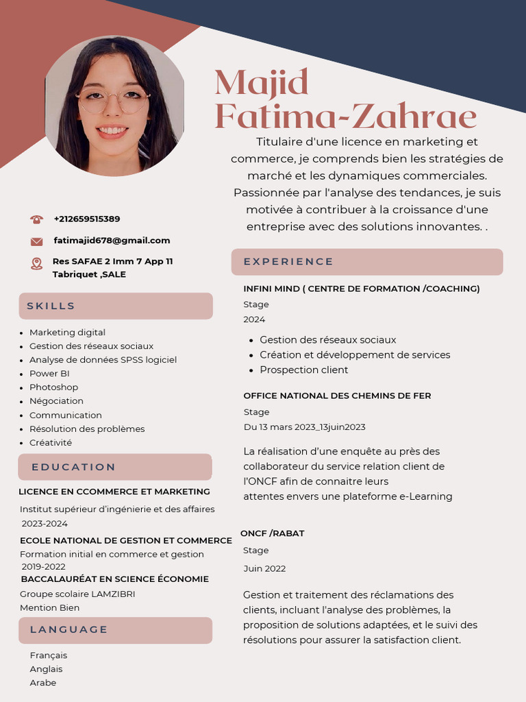 CV Majid Fatima Zahrae 2 | PDF